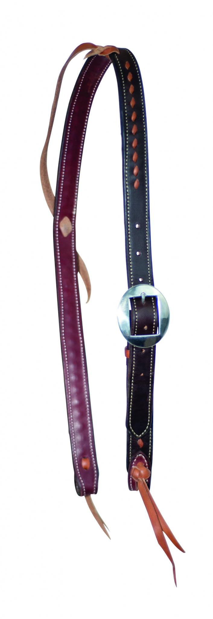Wildfire Saddlery Leather Buckstitched Cowboy Knot Slip Ear Headstall ...