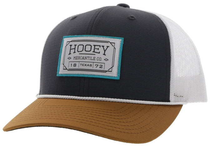 Hooey Doc 6 Panel Trucker Cap with White/Blue Rectangle Patch – HorseLoverZ