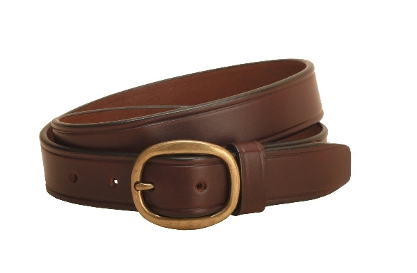 Tory Leather Plain Leather Belt with Brass Buckle- 1 1/4"– HorseLoverZ
