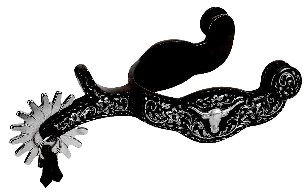 Weaver Leather Mens' Spurs With Engraved Floral & Longhorn Accent ...