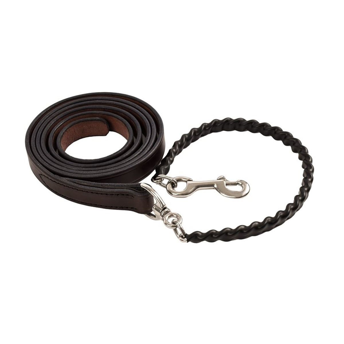 Perri's Leather Lead SS Chain Rub/Cov Show Lead– HorseLoverZ