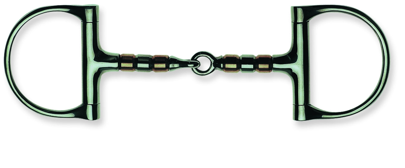 Metalab Jointed 13 MM Copper Roller D-Ring Snaffle– HorseLoverZ