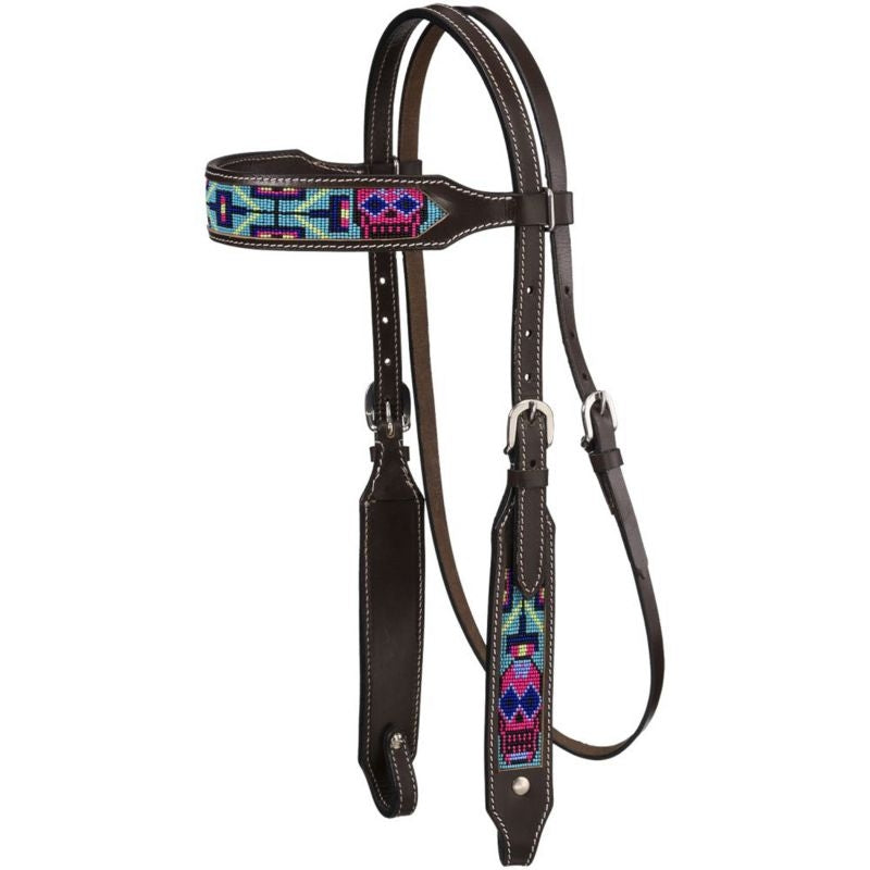 Tough1 Beaded Sugar Skull Brow Headstall– HorseLoverZ