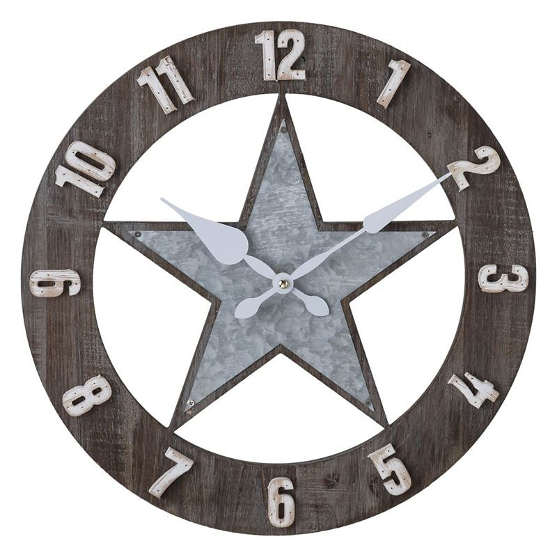 Gift Corral Wood/Metal Star Wall Clock – HorseLoverZ