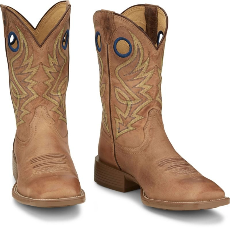 Justin Mens Pickett Square Toe Boots 7.5 EE Tan– HorseLoverZ