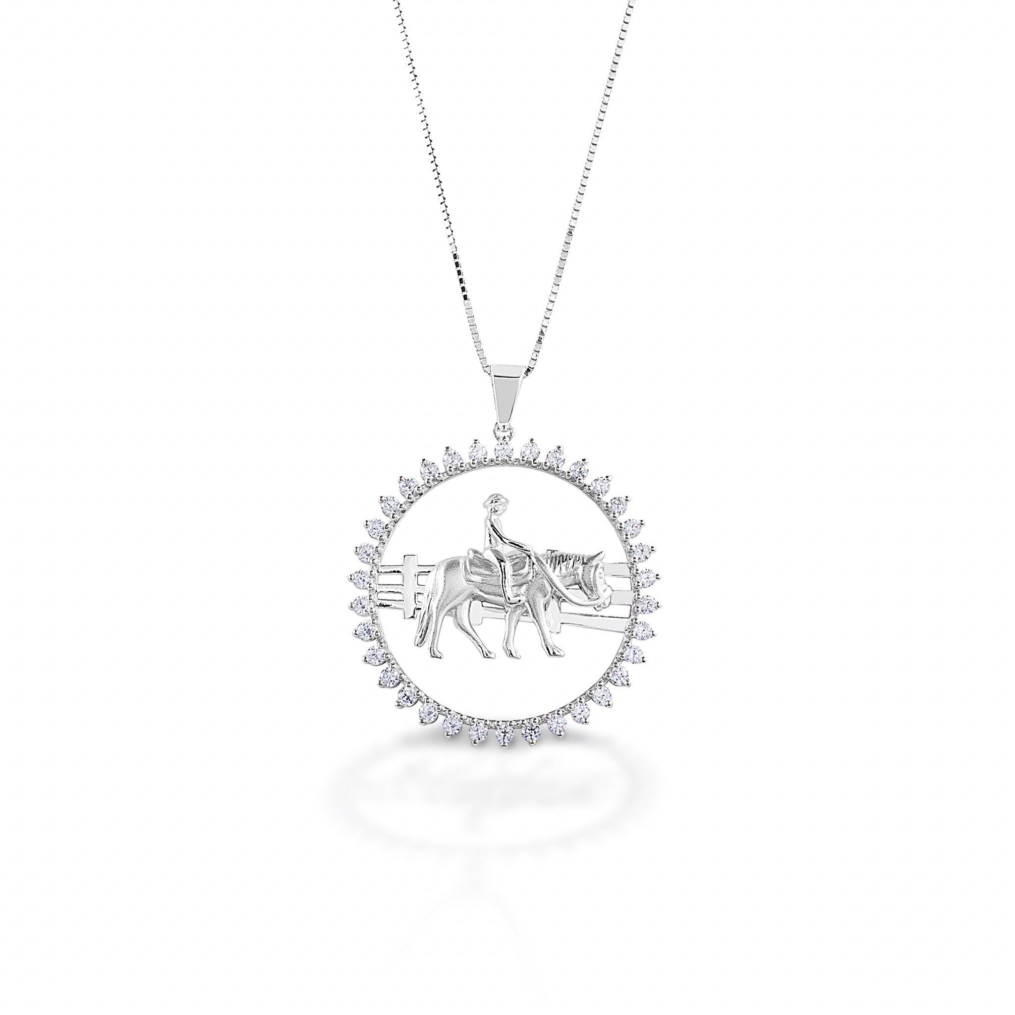 Kelly Herd Stone Circle Ranch Horse Pendant - Sterling Silver– HorseLoverZ